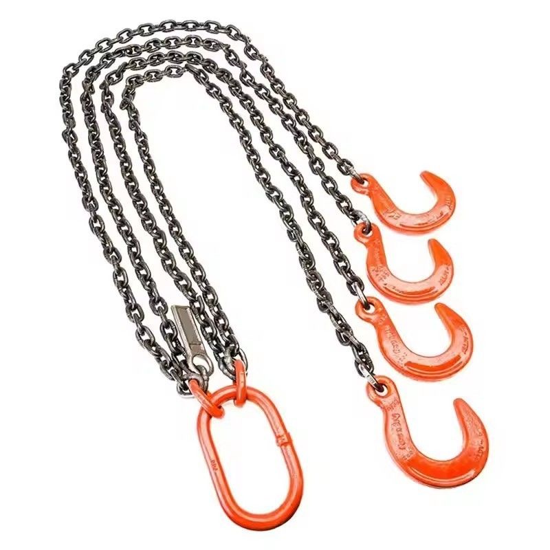 Load Lifting Chain Sling 4 Legs Black Towing Tie Chains Rigging for ...