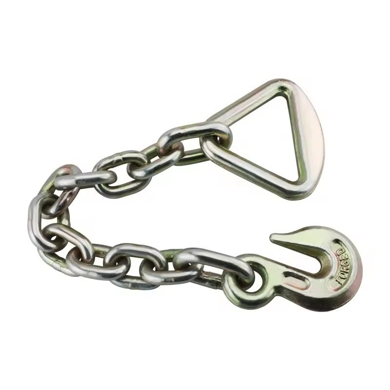 5/16" x 18" Heavy Duty Chain with 2" D-Ring 10000 Lbs and Grab Hook ...